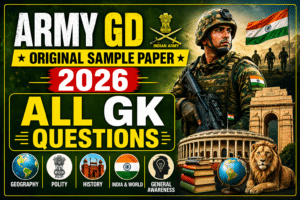 Army GD Original Sample Paper 2026 - Army Mock Paper - All GK Questions ...