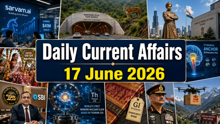 17 June 2026 Current Affairs In Hindi – MCQ | Army, SSC, Defence Exams ...